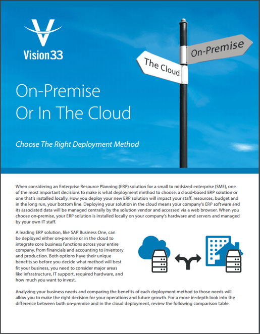 ERP Deployment Guide for SAP Business One ERP Deployment Guide for SAP Business One